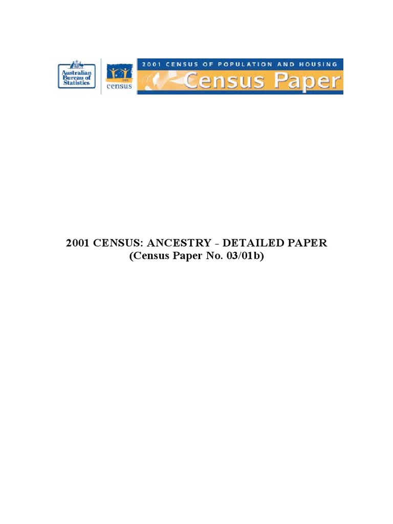 2001 Census: Ancestry - Detailed Paper (Census Paper No. 03/01b) | PDF ...