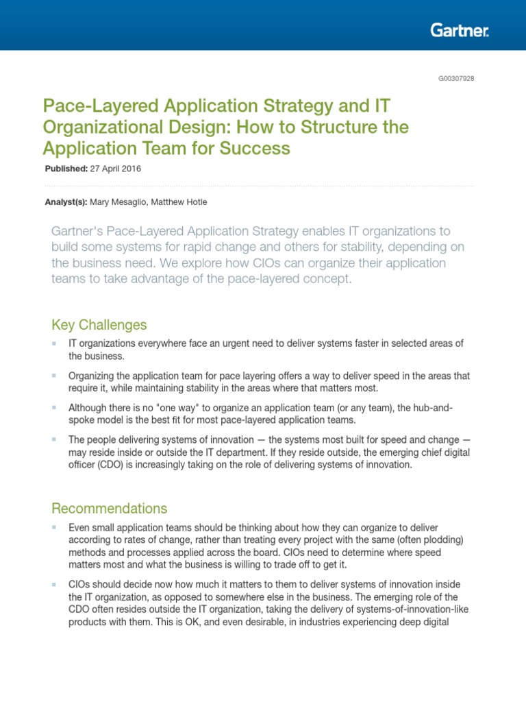 Pace Layered Applications Research Report | PDF | Business Process ...