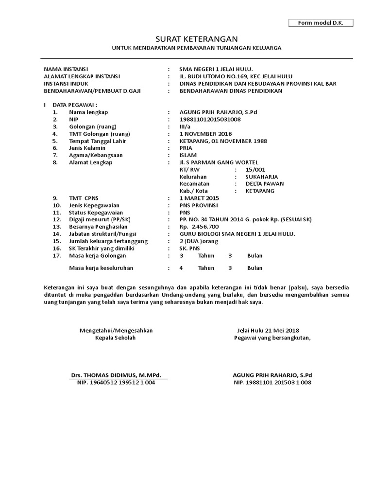 Form Model C&DK | PDF