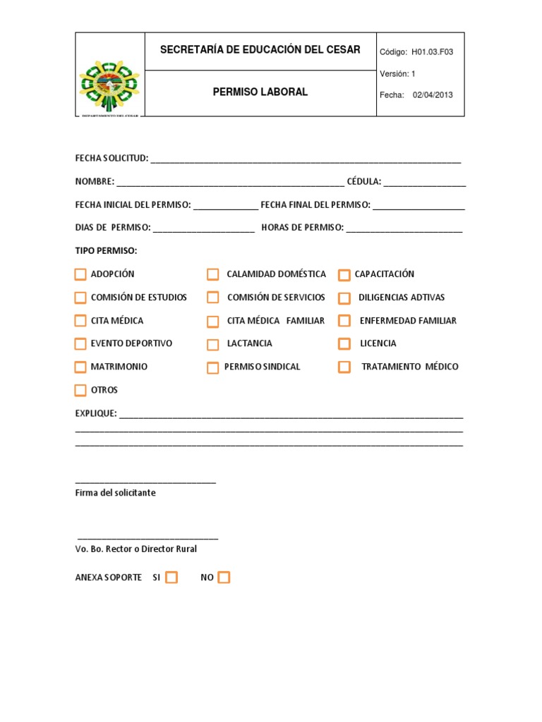 Formato de Permiso Laboral | PDF