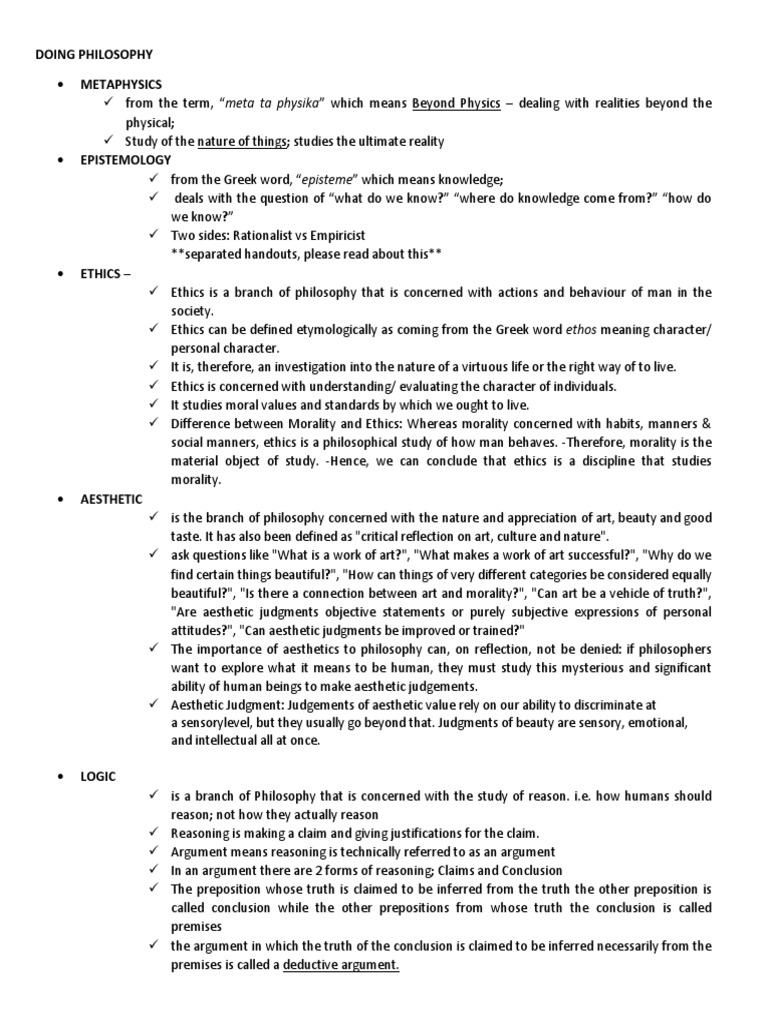 Doing Philosophy | PDF | Argument | Aesthetics