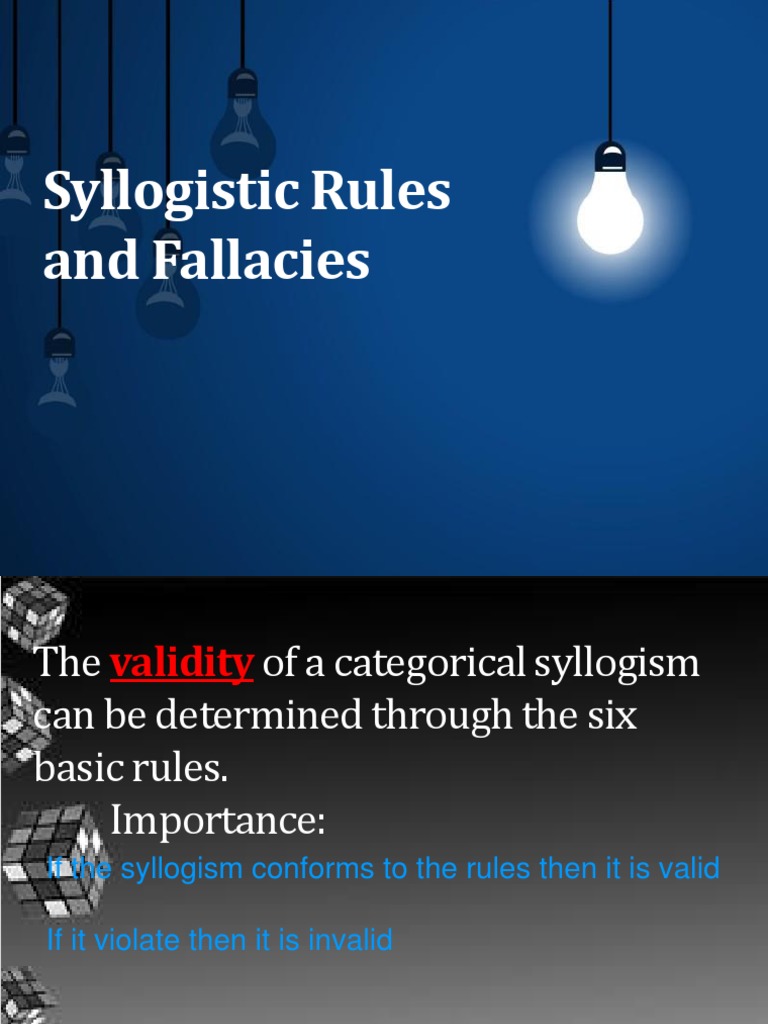 Syllogistic Rules And Fallacies PDF Philosophical Methodology