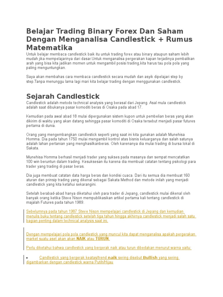 Rumus Candlestick untuk Trading Efektif | PDF