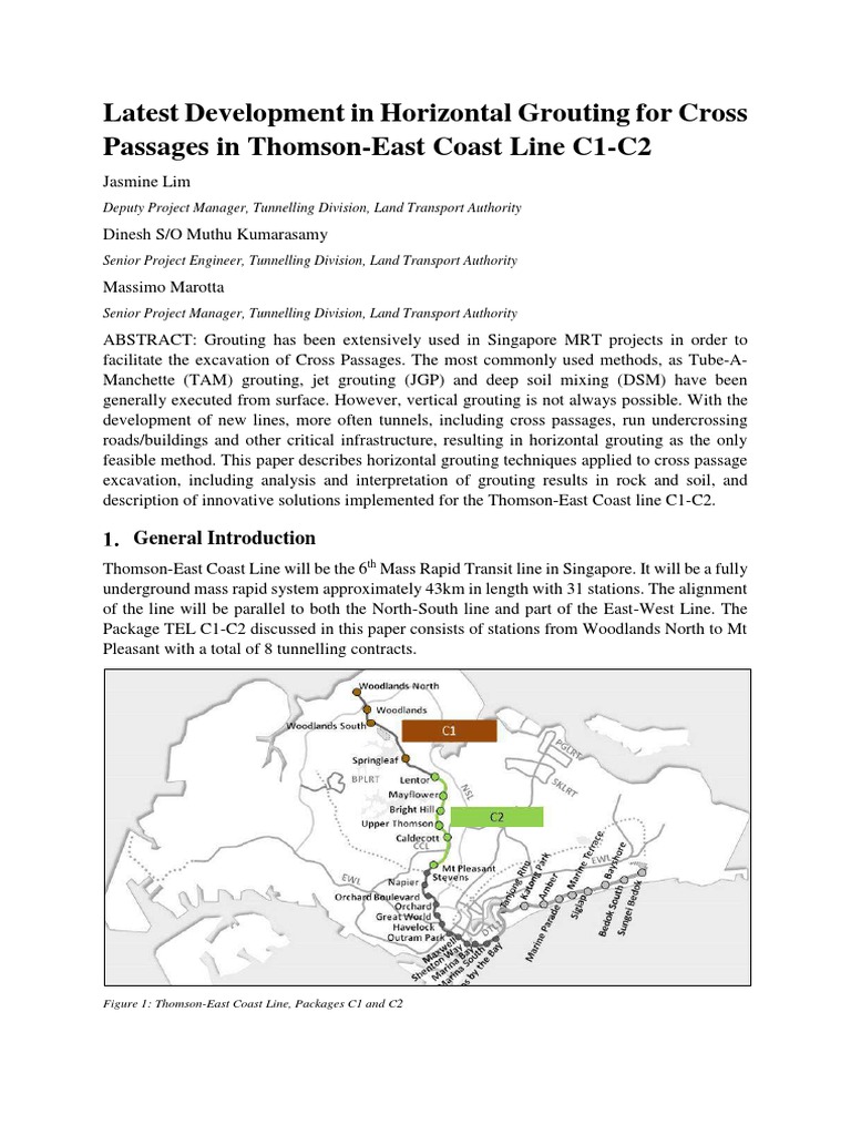 Latest Development in Horizontal Grouting For Cross Passages in Thomson ...