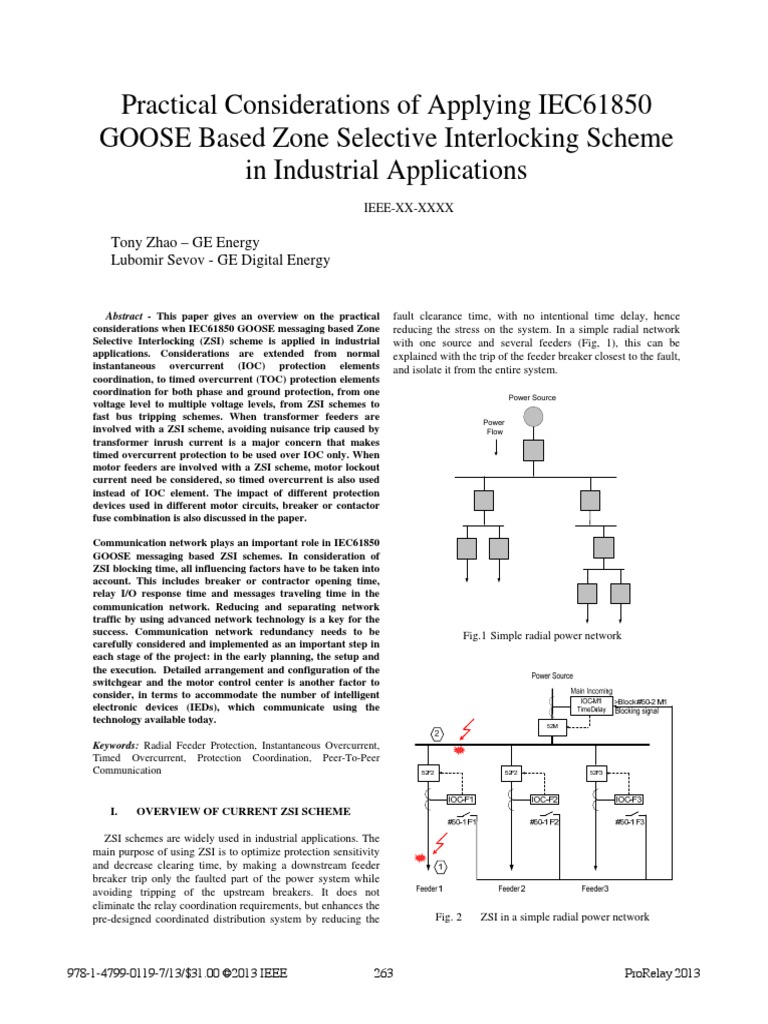 Practical Considerations of Applying IEC61850 GOOSE Based Zone ...