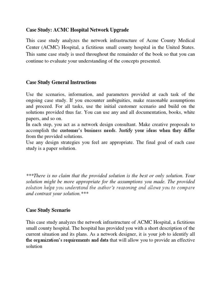 01-ACMC Case Study Reference | PDF | Network Switch | Case Study