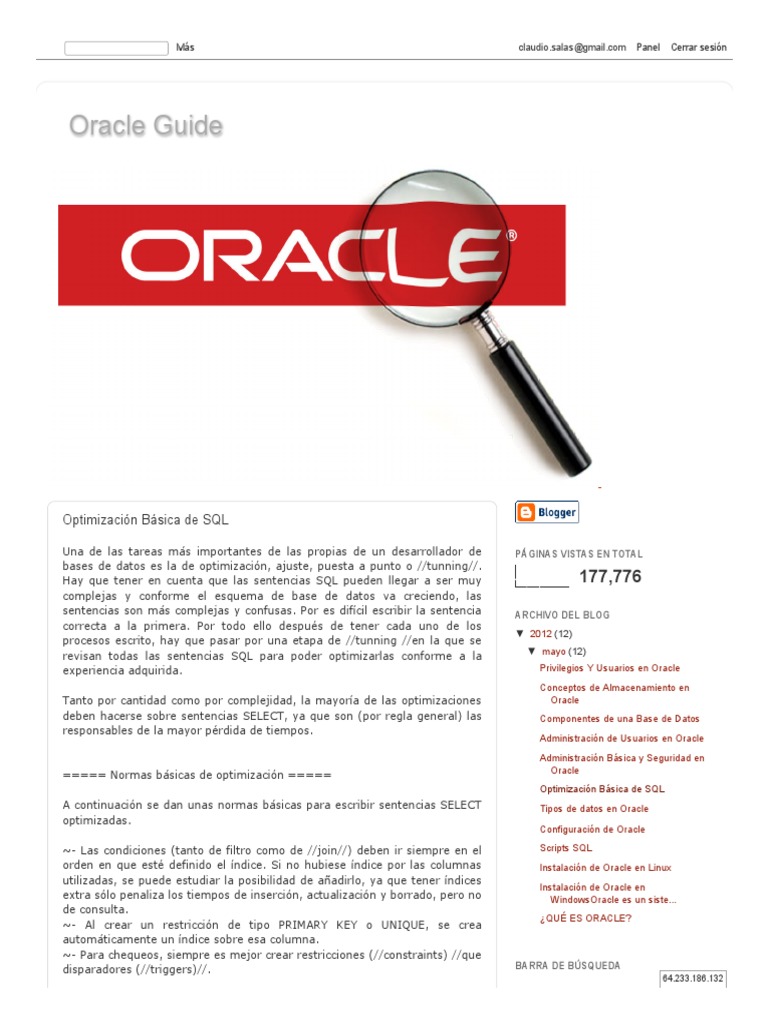 Optimización de Consultas SQL en Oracle | PDF | SQL | Tabla (base de datos)