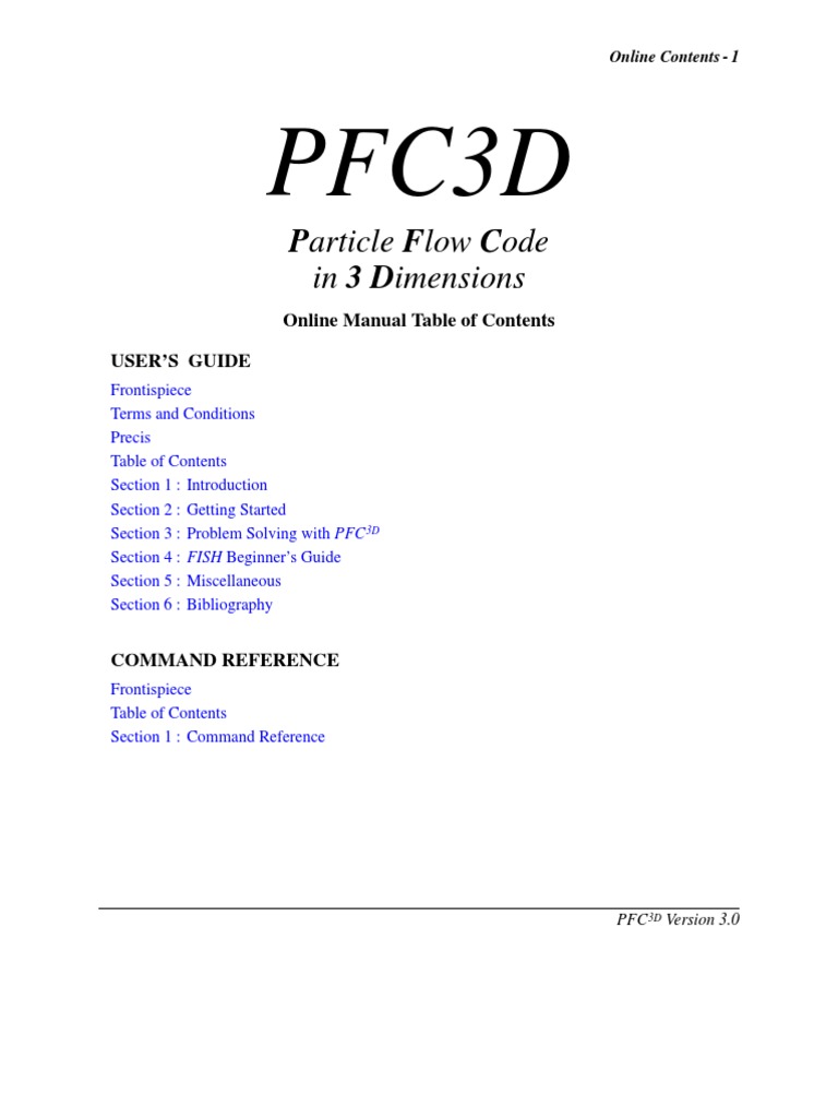 PFC3D Particle Flow Code in 3 Dimensions PDF | PDF