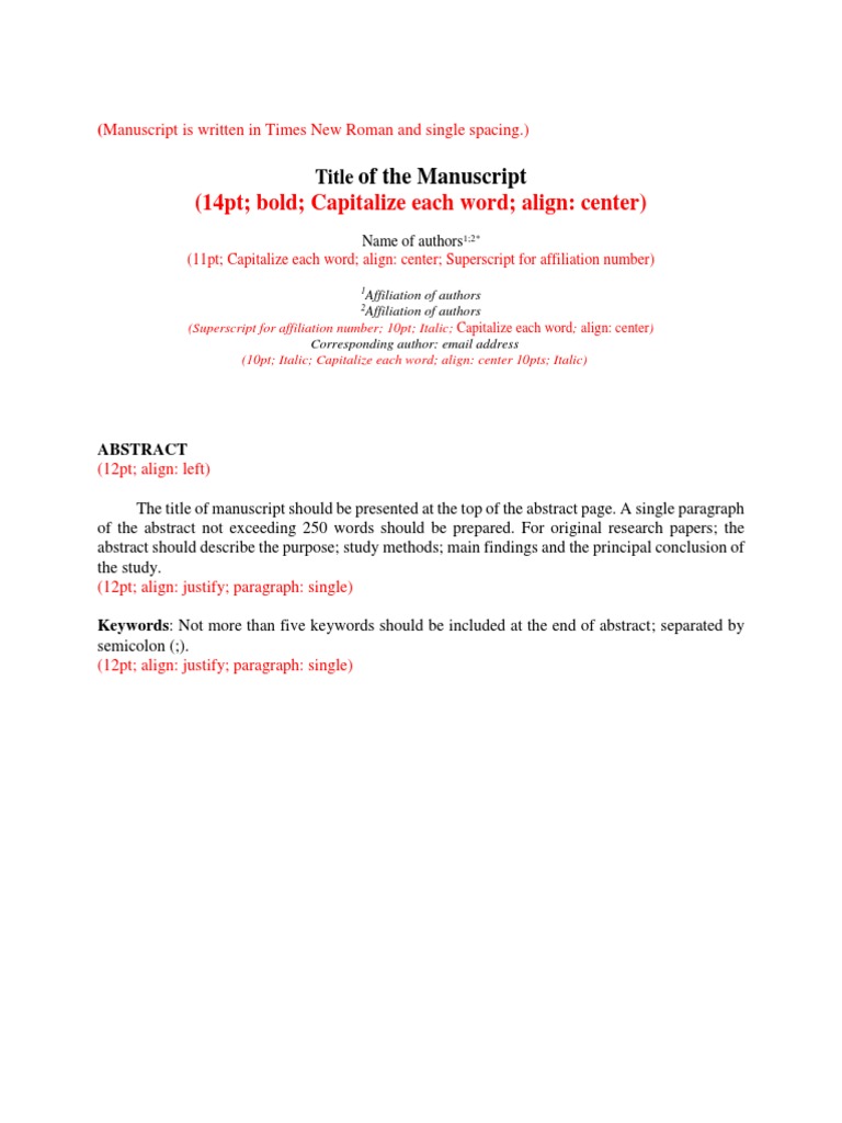 Manuscipt TEMPLATE FIX | PDF | Citation