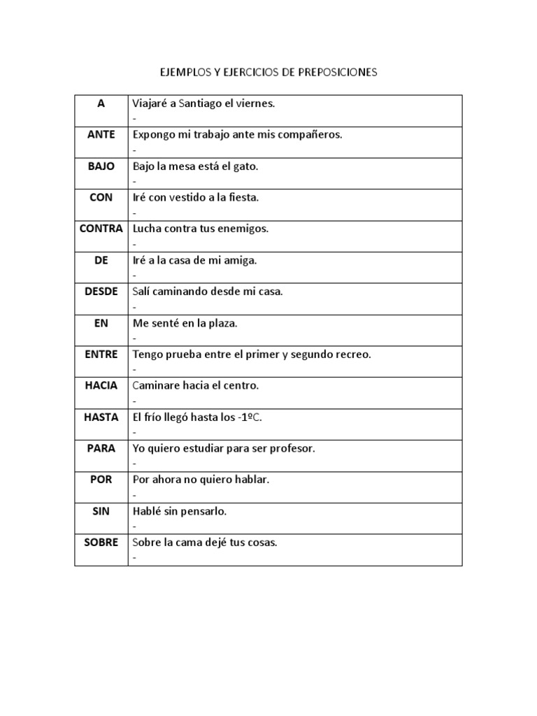 Ejercicio de Preposiciones y Conectores | PDF