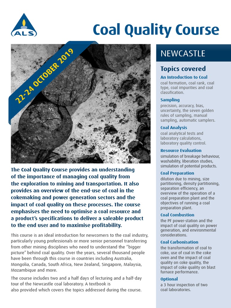 Coal Quality Course Outline Pdf Coal Coke Fuel