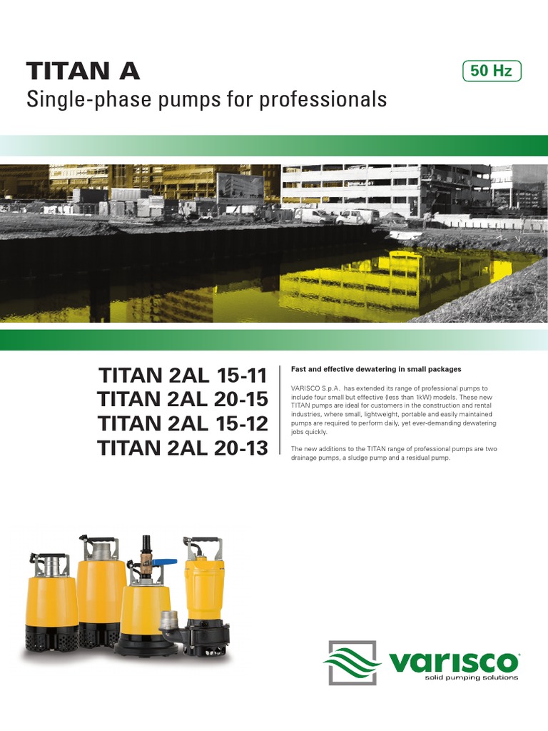 Titan A: Single-Phase Pumps For Professionals | Download Free PDF ...