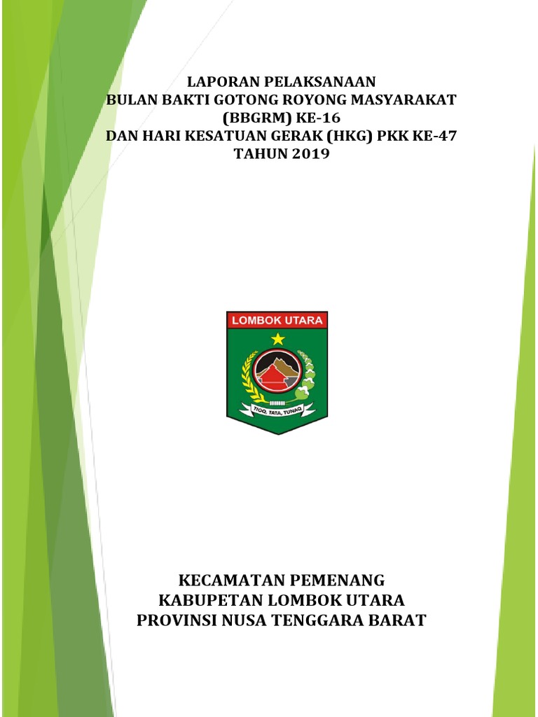 Laporan BBGRM Pemenang 2019 | PDF | Ilmu Sosial | Gaya Hidup