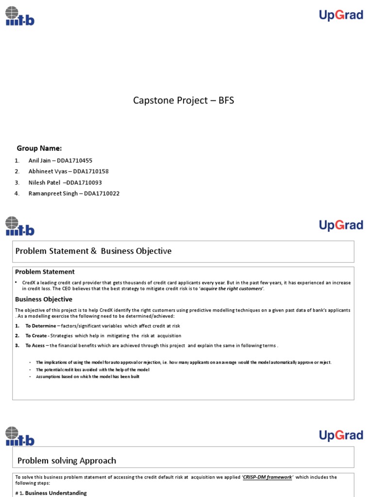 Capstone Project PPT | PDF | Credit Card | Logistic Regression Capstone Project PPT | PDF | Credit Card | Logistic Regression