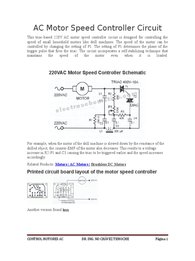 AC Motor Speed Controller Circuit