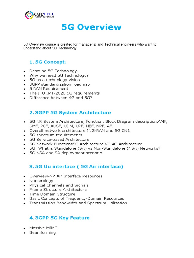 5G Basic Training | PDF | 4 G | Telecommunications Engineering