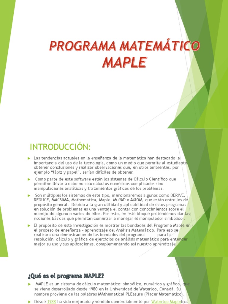 MAPLE | Descargar gratis PDF | Función (Matemáticas) | Software