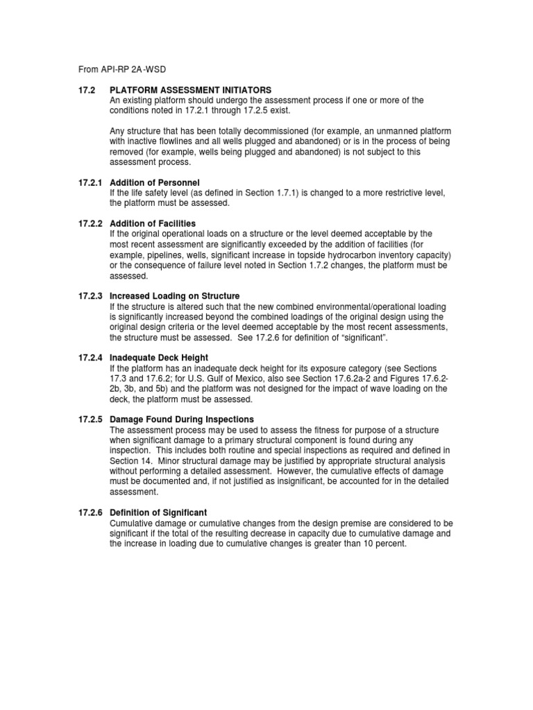 API RP Assessment Initiators | PDF | Nature