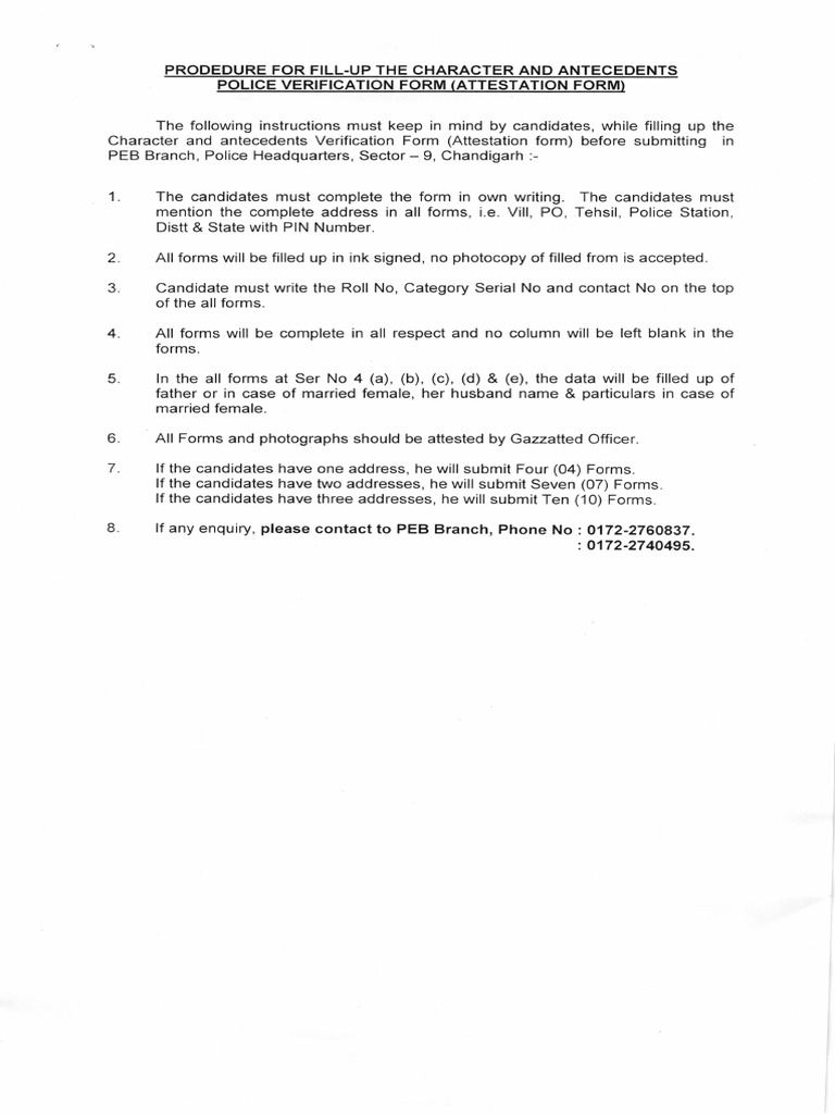 Police Verification Form | PDF | Government | Justice