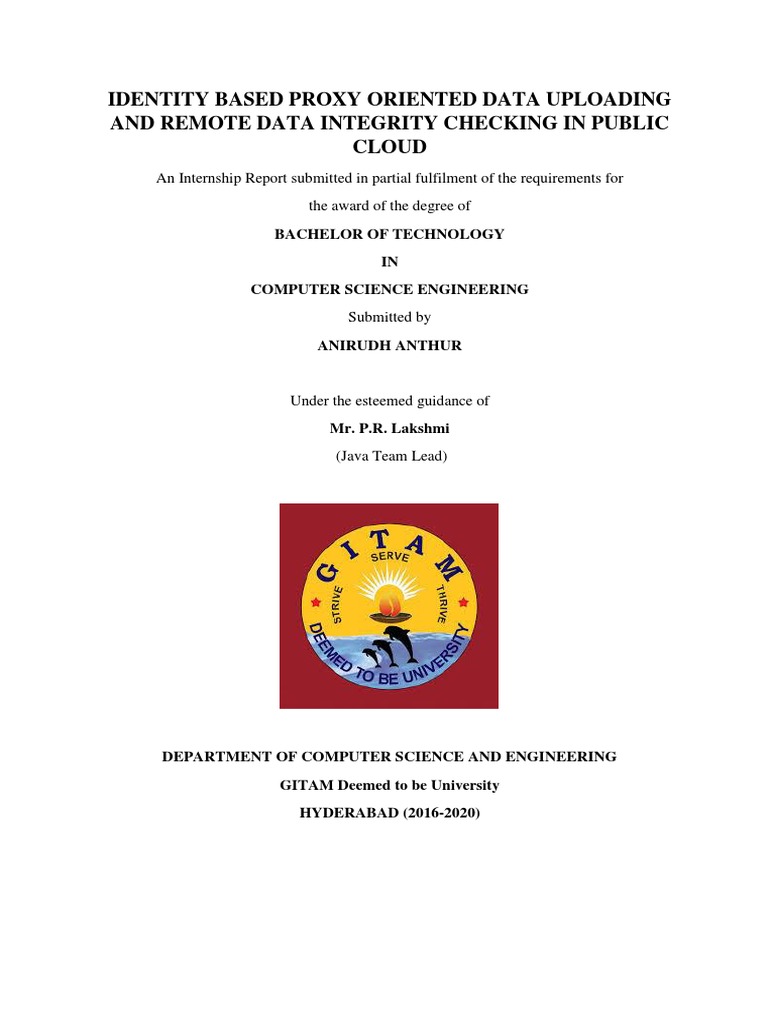 Identity Based Proxy Oriented Data Uploading and Remote Data Integrity Checking in Public Cloud ...