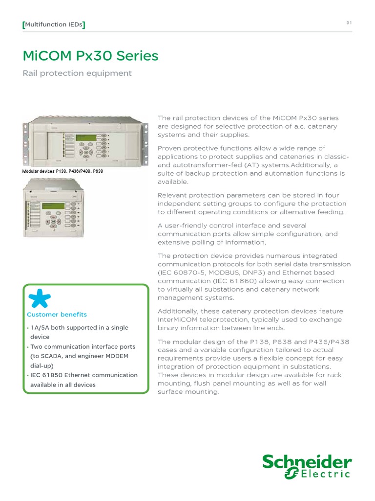 Micom Px30 Series: Rail Protection Equipment | PDF | Electrical ...