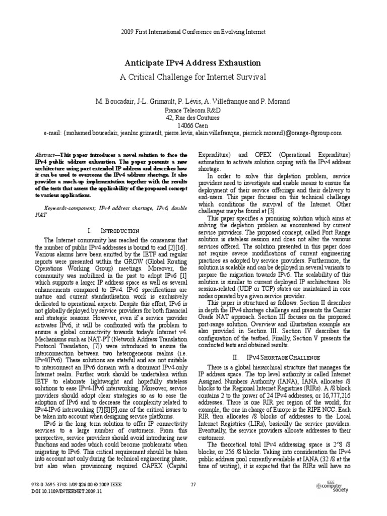 Anticipate IPv4 Address Exhaustion | PDF | Ip Address | Port (Computer ...