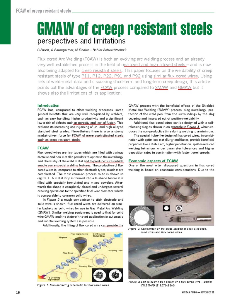 Fcaw On Creep Steel Pdf Welding Construction