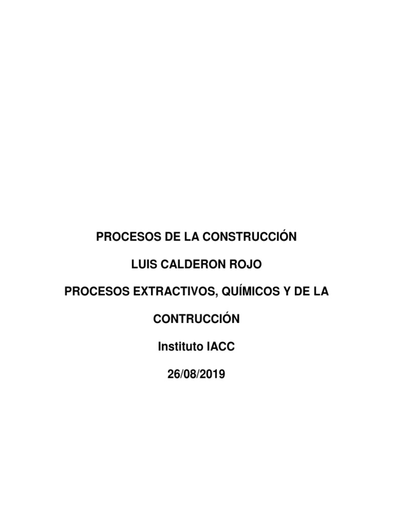 Luis - Calderon Tarea Semana 7 Procesos Extractivos | PDF | Hormigón | Naturaleza