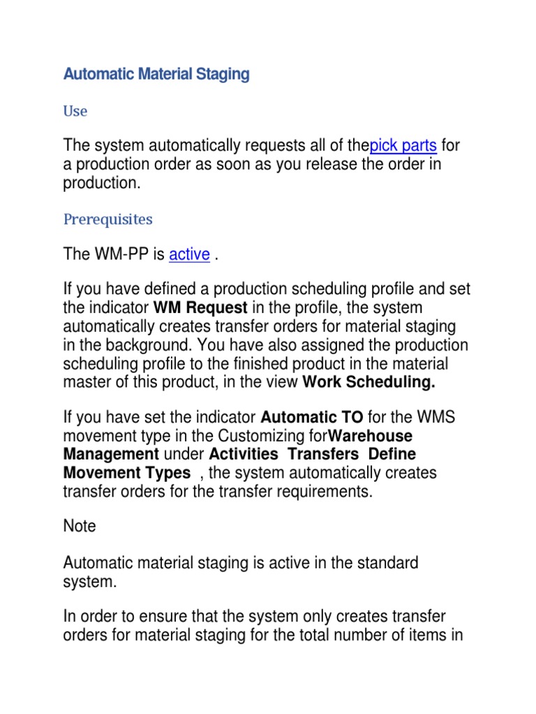 Material Staging Automatic | PDF | Interface (Computing) | Warehouse