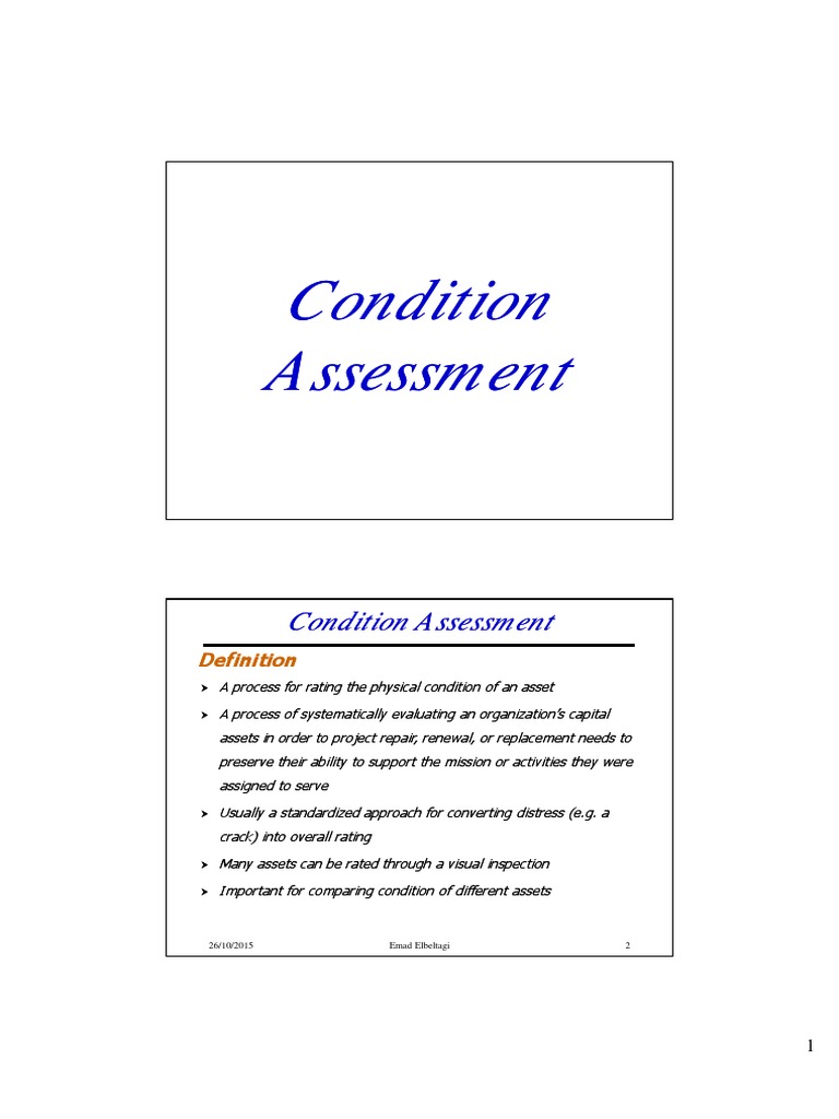 Infra 3-Condition Assessment | PDF | Hierarchy | Evaluation