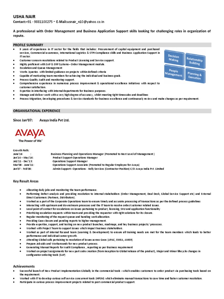 Usha Nair Resume | PDF | Request For Proposal | Procurement