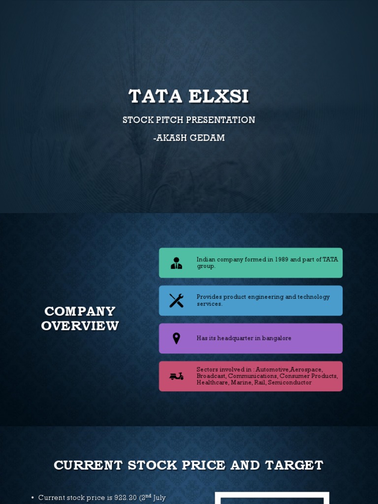 Tata Elxsi: Stock Pitch Presentation - Akash Gedam | PDF | Stocks | Investing