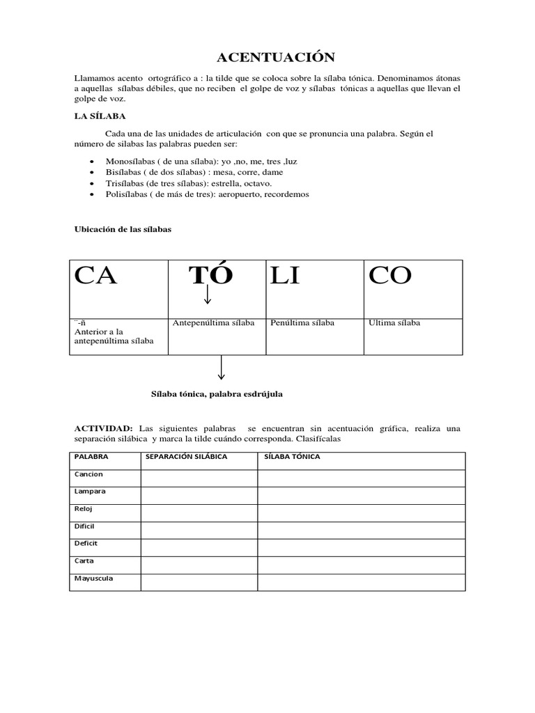 Material Didáctico, Ortografía - Acentuación | PDF | Coma | Idiomas