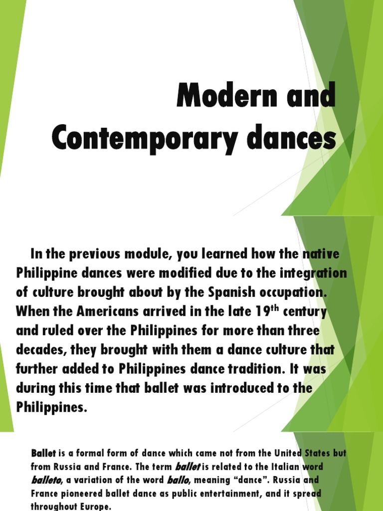 Modern and Contemporary Dances | PDF | Ballet | Dances