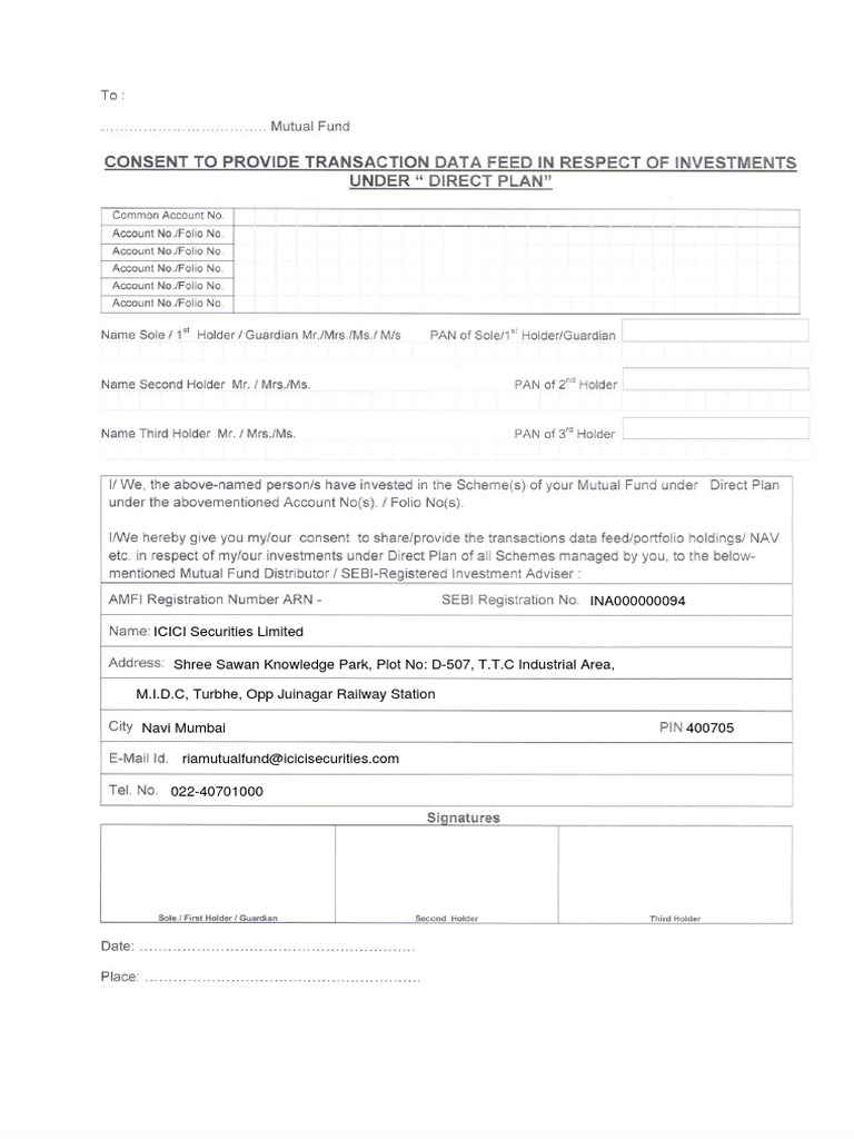RIA Code Update Instructions for ICICI | PDF