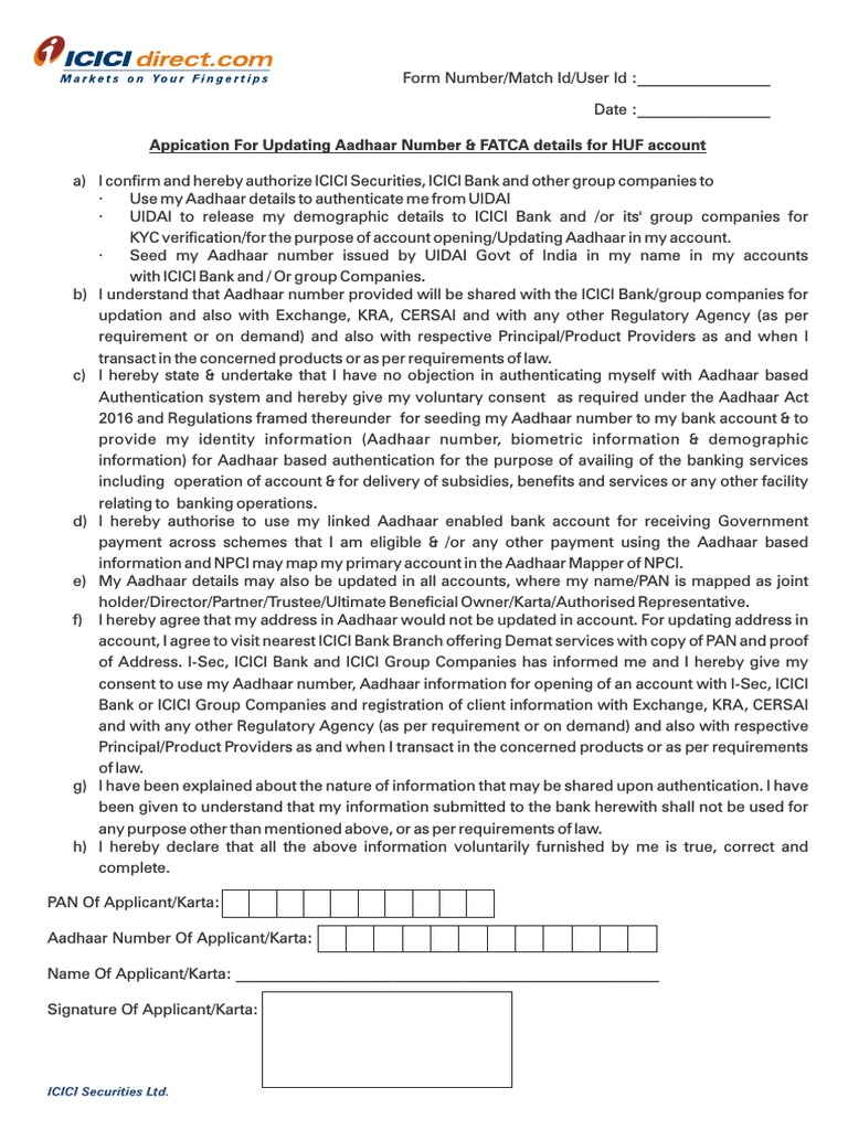FATCA Declaration Individual HUF | PDF | Investment Fund | Securities ...