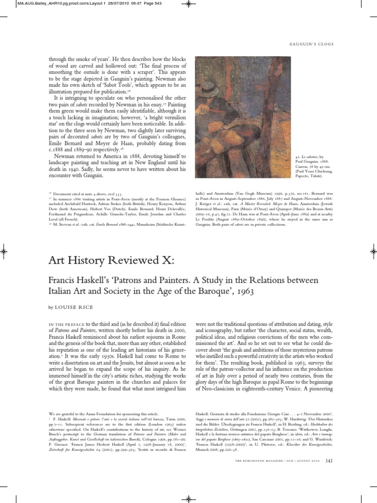 Art History Reviewed X Francis Haskell P | PDF | Paul Gauguin | Art History