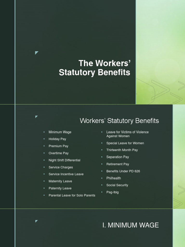 Worker's Statutory Monetary Benefits | PDF | Overtime | Employment