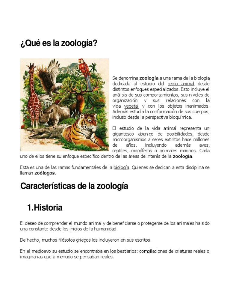 Qué Es La Zoología | PDF | Zoología | Biología