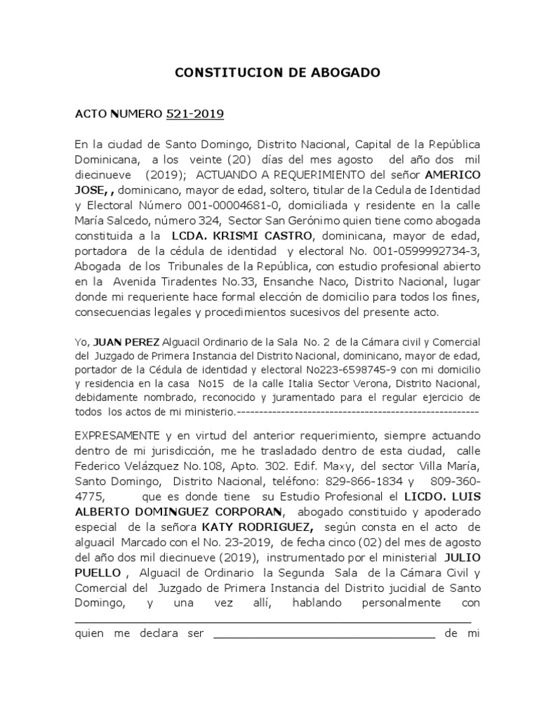 Constitucion De Abogado Pdf República Dominicana Gobierno