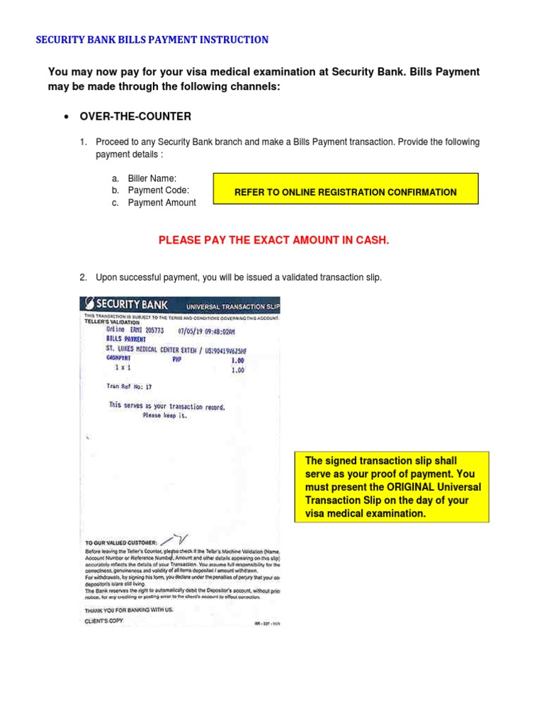 SB Bills Payment Guide | PDF | Payments | Receipt