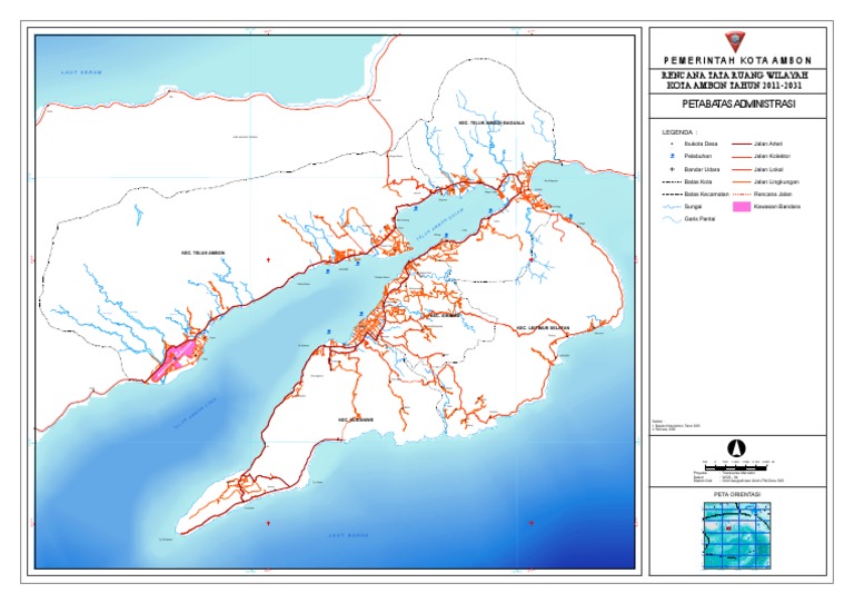 Peta Batas Administrasi: Pemerintah Kota Ambon | PDF