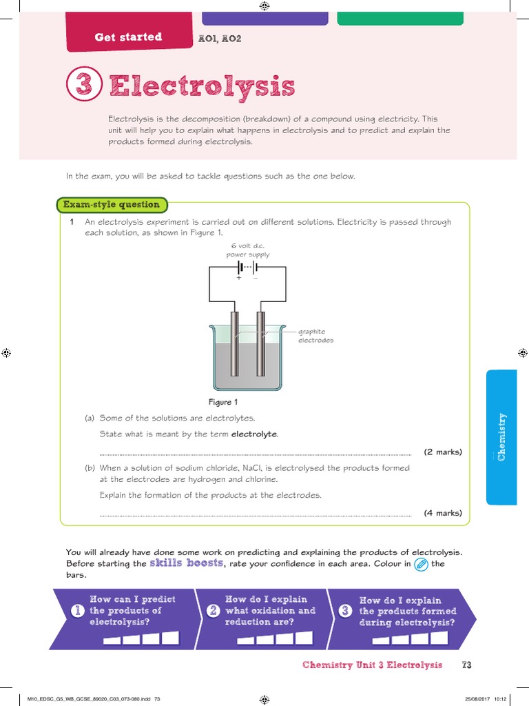 Electrolysis - GCSE Combined Science | PDF | Ion | Electrolyte
