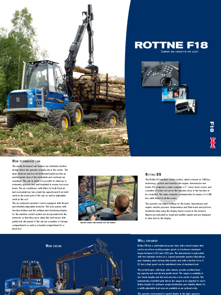 The Well-Designed Rottne F18 Forwarder Offers Advanced Technology ...