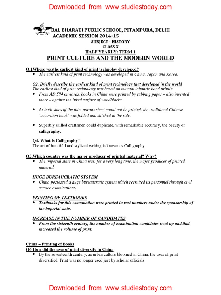 Print Culture Notes | PDF | Johannes Gutenberg | Printing