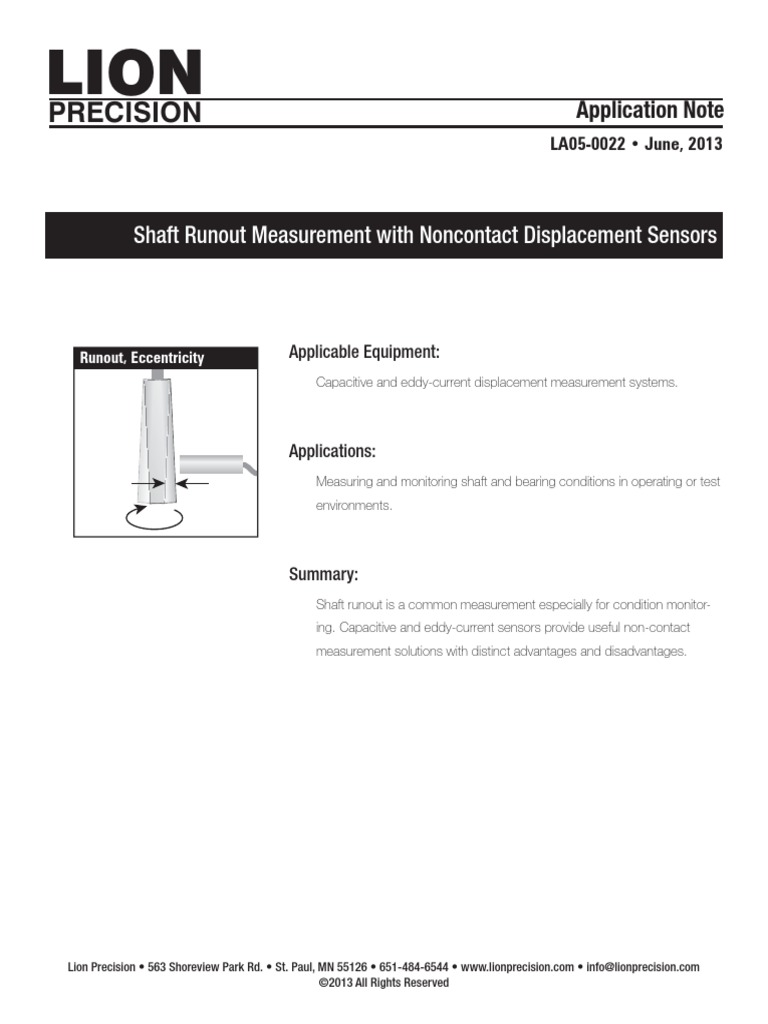 General 0022 Shaft Runout PDF | PDF | Rotation Around A Fixed Axis | Sensor