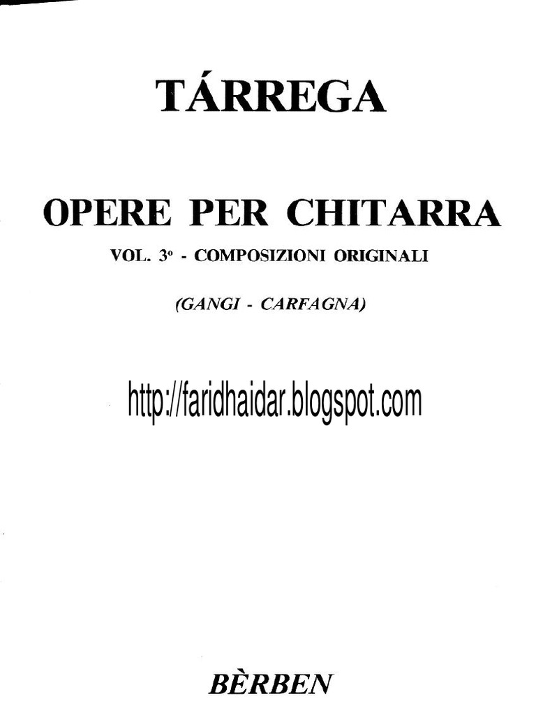 Tarrega Sheet Music Resources | PDF