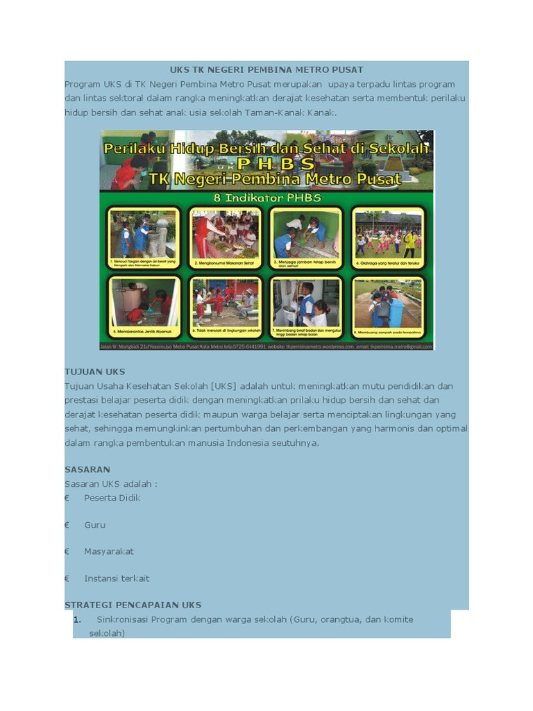Uks TK Negeri Pembina Metro Pusat | PDF