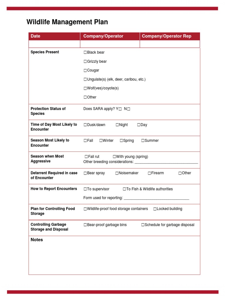 Wildlife Management Plan Final | PDF