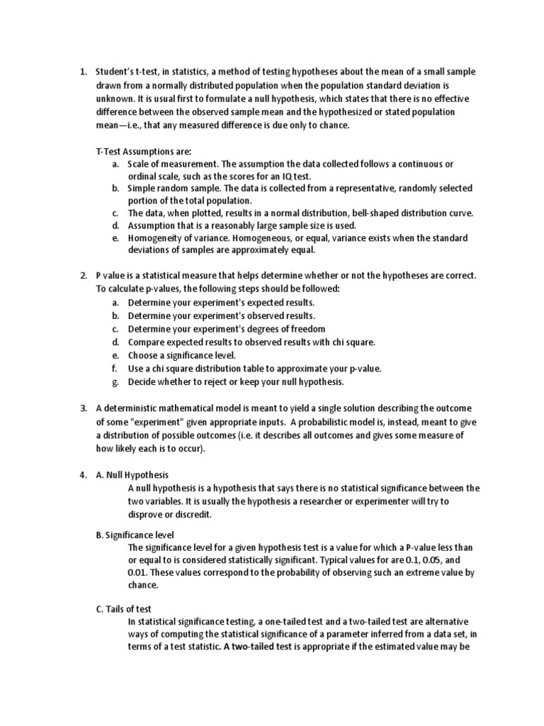 Comprehensive Statistics MBA | PDF | Type I And Type Ii Errors ...